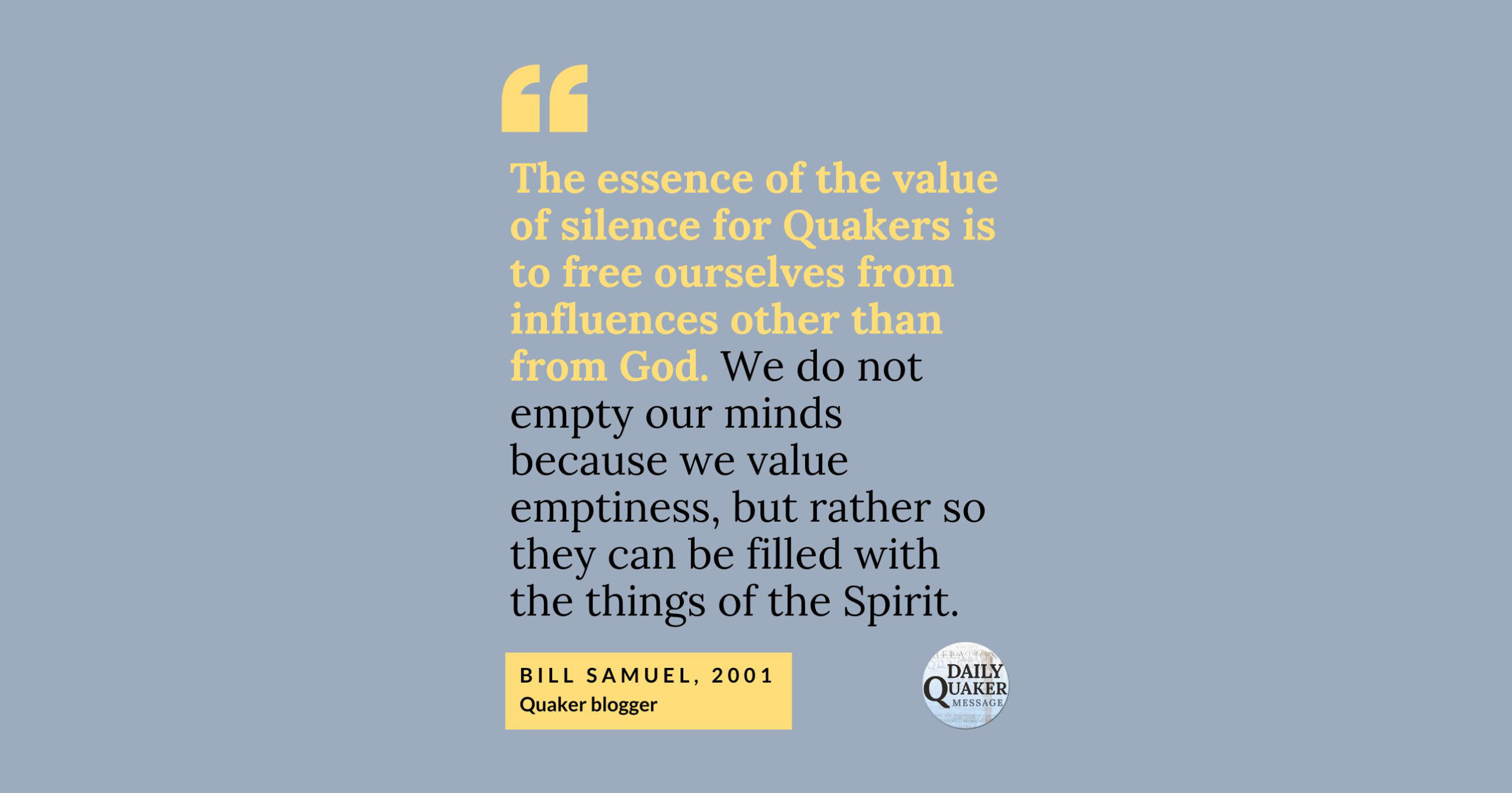 Silence outside of Quaker meeting