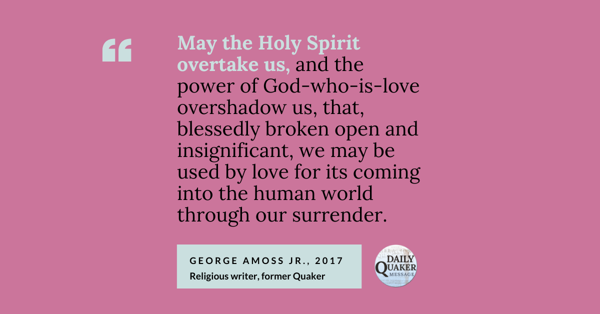 The angel tells Mary, “The Holy Spirit will overtake you.”